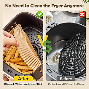Air Fryer Paper Liners, 100PCS Non-stick Oil Resistant Air Fryer Parchment Paper Liners, 8 Inch Air Fryer Liners Disposable, Round Airfryer Liners for 5-8QT Air fryer, Baking, Roasting Microwave