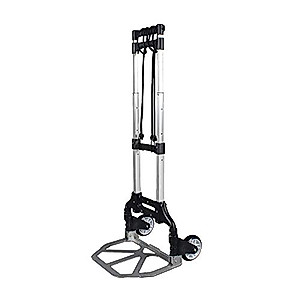 Folding Hand Truck 150 lb Capacity Aluminum Trolley Cart with 2 Ropes Folding Hand Cart Trolley
