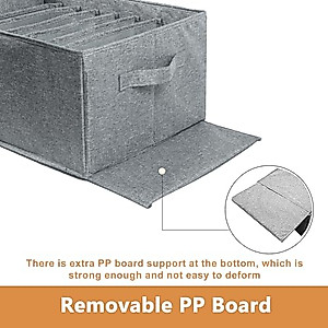 Jeans & Pants Organizer - Foldable Closet Storage with Handles, 4 Pack (2 x 6-Grids + 2 x 7-Grids) for Jeans, Pants, Thin Coat, Jackets