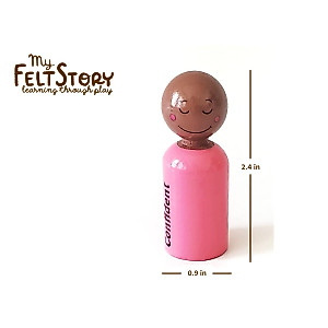 My Felt Story Set of 12 - Rainbow Wooden Peg Dolls with Emotions | Multicultural Skin Tone Figures | Sensory Autism Toys for Toddlers, Early Education, Social Emotional Therapeutic Learning