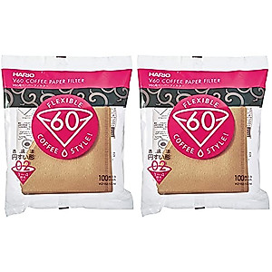 Hario V60 Paper Coffee Filter, Size 02, Natural, 200ct