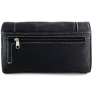 Zelris Tribal Dream Catcher Feather Embroidery CCW Concealed Carry Western Handbag And Wallet Set (Black)