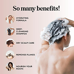 Cleansing Shampoo for Dry Scalp Care - Cedarwood and Rosemary Shampoo for Men and Flaky Scalp Moisturizer with Tea Tree Oil for Oily Scalp - Deep Clarifying Shampoo for Build Up with Rosemary Oil