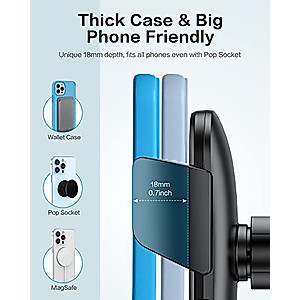 OMOTON Car Phone Holder Mount for Car Air Vent [Metal Clip], Cell Phone Holder Car Hands Free Cradle in Automobile, 360° Adjustable Cellphone Vent Clamp Fit for iPhone 14 13, All Smartphones, Black