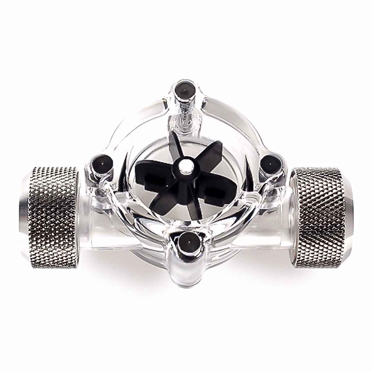 Bitspower G1/4" Flow Indicator, Clear Main Body, Black Blade, Black Sparkle