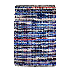 COTTON CRAFT Cotton Chindi Rag Rug - 2 Pack - Boho Farmhouse Rustic Area Accent Throw Rug - Handwoven Reversible Natural Recycled Yarn - Living Room Den Study Home Décor Gift -20 x 32 in - Multi Color