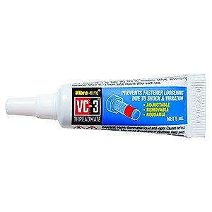 Vibra-TITE 213 VC-3 Threadmate Threadlocker, -65 to 165 Degree F, 5mL Tube, Red