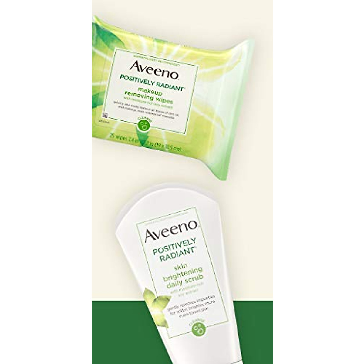 Aveeno Positively Radiant Skin Brightening Exfoliating Daily Facial Scrub, Moisture-Rich Soy Extract, Oil- & Soap-Free Tone-Evening Face Cleanser, Hypoallergenic & Non-Comedogenic, 5 oz