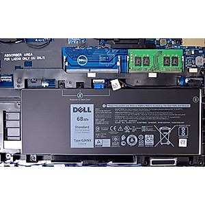 通用 DELL GJKNX 7.6V 68Wh 4-Cell Notebook Battery for DELL Latitude Latitude 5280 5290 5480 5490 5491 5495 5580 5590 5591, DELL Precision 3520 Precision 3530 Laptop, black, 10.7inch