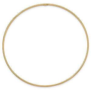 Solid 14k Yellow Gold 1.5mm Slip-on Bangle Bracelet 8" - Jewelry Gifts For Women Wife Mom Gifts For Men Husband Dad