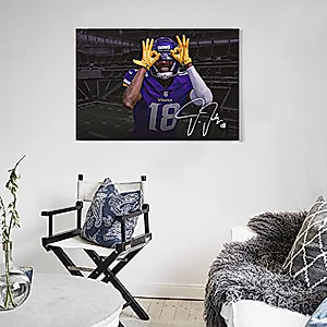 DANIMAMA Sports Star Justin Jefferson Signed Poster Painting Canvas Wall Art 08x12inch(20x30cm)