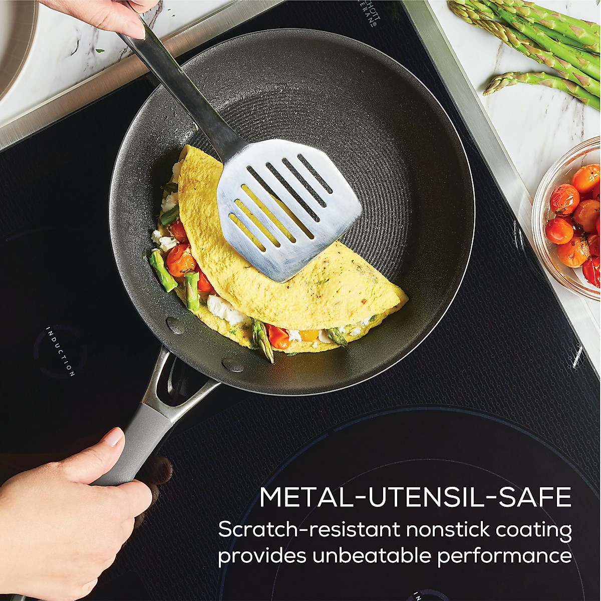Circulon A1 Series with ScratchDefense Technology Nonstick Induction Cookware/Pots and Pans Set, 9 Piece, Graphite