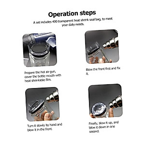 SKISUNO 400 Pcs Bottle Sealing Film Bottle Heat Seal Blower Dryer Waterproof Shrink Bath Shrink Bags Polyolefin Film Clear Heat Shrink Heat Shrink Packaging Bags Shrink Bags PVC