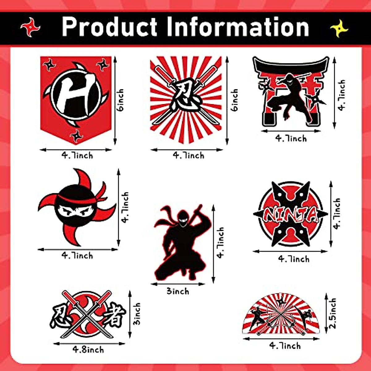 25 Packs Ninja Party Decorations Ninja Birthday Party Supplies Ninja Warriors Birthday Banner Ninja Warriors Hanging Swirls Decorations Ninja Party Supplies for Boys Ninja Warrior Themed Birthday