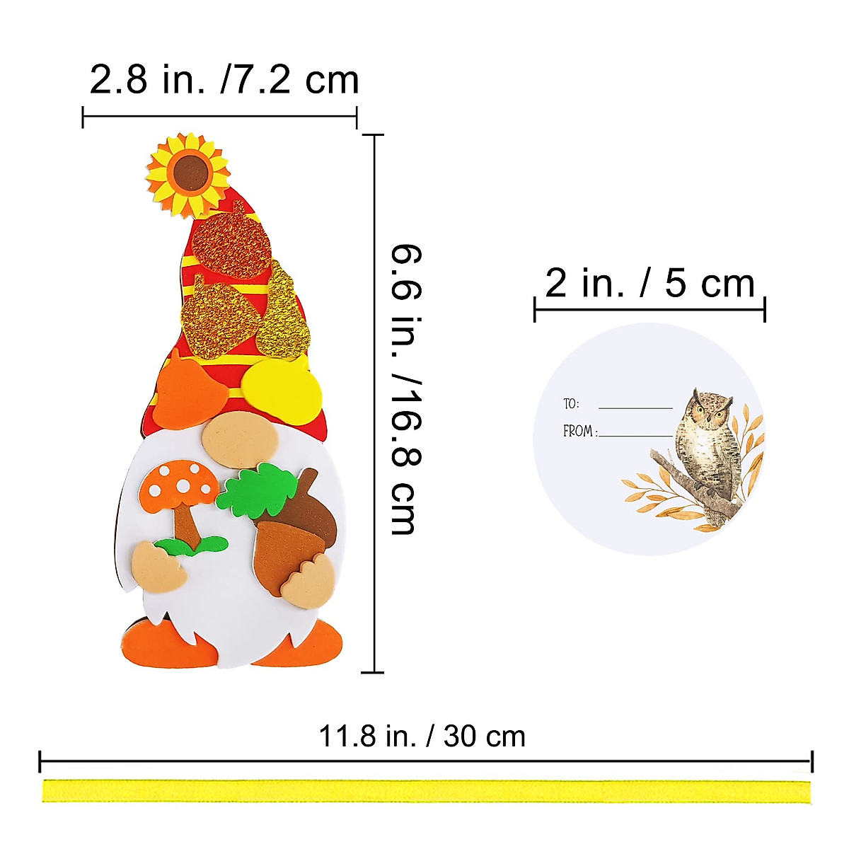 Winlyn 24 Sets Fall Craft Kits DIY Fall Gnome Ornaments Decorations Art Sets Fall Leaf Pumpkin Sunflower Foam Stickers Arts and Crafts for Kids Autumn Halloween Thanksgiving Activity Art Project