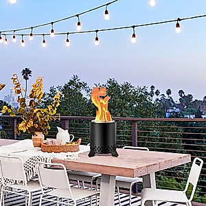 ETSWAUGO, 304 Stainless Steel Tabletop Fire Pit with Stand, Smokeless Small Tabletop Stove for Camping, Urban & Suburbs,Mini Fire Pit Fueled by Pellets or Wood, 8.8" x 6.5", 2.7lbs, ET65 Max