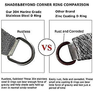 Shade&Beyond Triangle Sun Shade Sail for Patio Lawn Deck Garden Pergola (16'x16'x16', Dark Grey)