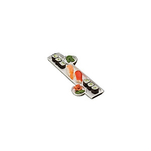 American Metalcraft PORS136 Tray with Built-In Sauce Cup, Porcelain, 1/2" H, 6" W, 13" L