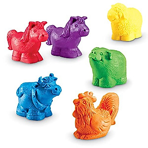 Learning Resources Jumbo Farm Counters - 30 Pieces, Ages 18+ months Toddler Learning Toys, Preschool Toys, Farm Animals for Kids