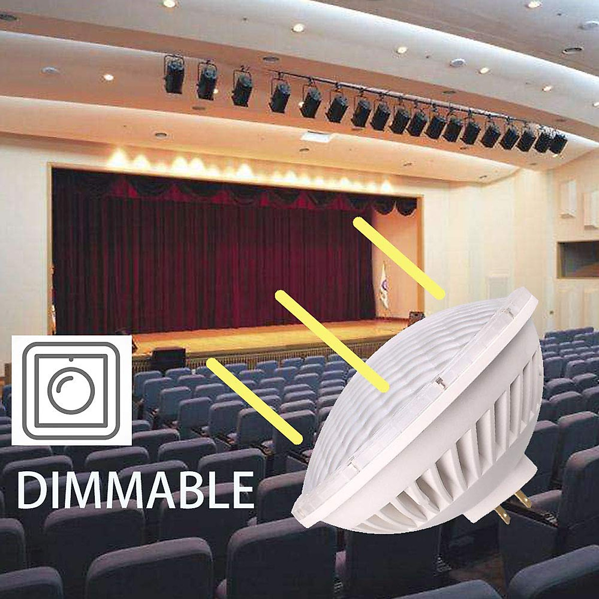 BAOMING PAR 56 LED Bulb Dimmable Replace Standard Halogen PAR56 300 Watt Light AC/120V 28W Warm White (2700~3000K) Base Type: GX16D