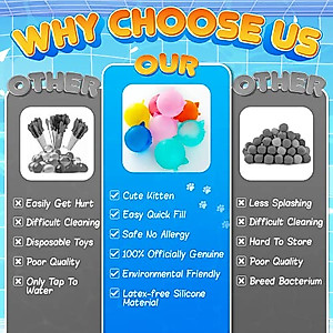 AIFEIRIC Reusable Water Bomb Balloons, Quick Refillable Water Balloon for Kids & Adults,Splash Water Ball for Summer Outdoor Activities(12pack)