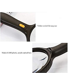 ZHYH Hand-held Magnifier, Handheld Magnifier Reading Magnifying Glass Lens Jewelry Loupe Black