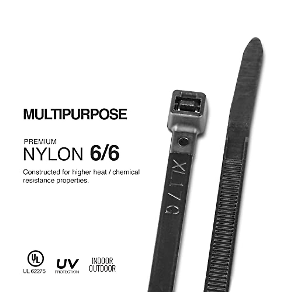 TR Industrial Multi-Purpose UV Resistant Black Cable Ties, 12 inches, 100 Pack