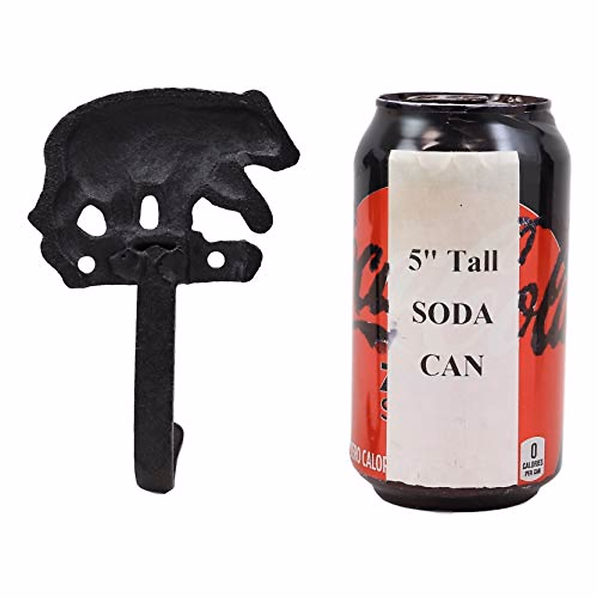 Ebros Set of 2 Rustic Whimsical Forest Black Bear Roaming The Woodlands Cast Iron Wall Hooks 5" High Western Bears Themed Hanging Mount Hook for Coats Hats Keys Leashes Backpacks Decor Sculpture