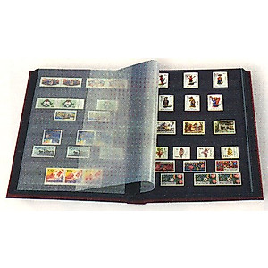 Lighthouse Hardcover Stamp Album Stockbook With 64 Black Pages, Red, LS4/32