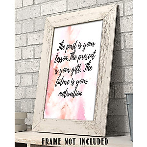 Past-Present-Future Lessons- Positive Quotes Wall Art, Modern Abstract Design Wall Art Print, Ideal Inspirational Wall Decor For Home Decor, School Decor, Studio & Office Décor. Unframed- 8x10"