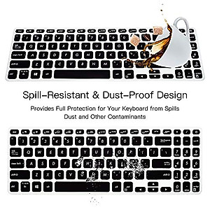 Keyboard Cover for ASUS VivoBook F512DA F512FA F512JA X512FA X512DA X515JA / ASUS VivoBook S512 S530UA S530FA Keyboard Cover Skin, ASUS VivoBook 15.6 inch Laptop Accessories, Black