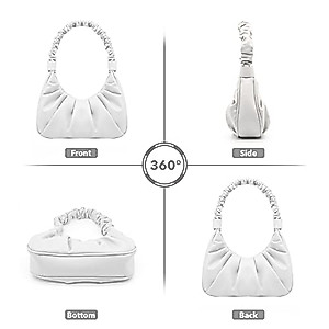 PS PETITE SIMONE Small White Purse Sofii Shoulder Bag Mini Black Clutch Purses for Women Trendy Handbag Beige Purse