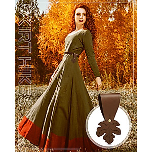 Ramede Skirt Hikes Renaissance Belt Medieval Leaf Skirt Hike Waistband Accessory Halloween Costume(Brown,Leaf)