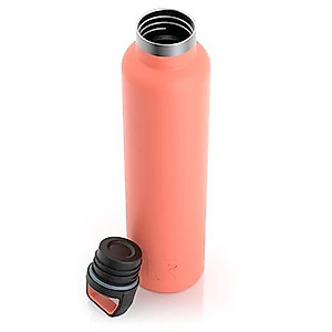 RTIC 26 oz Vacuum Insulated Water Bottle, Stainless Steel Metal, Double Wall, BPA Free, for Hot and Cold Drinks, Coral