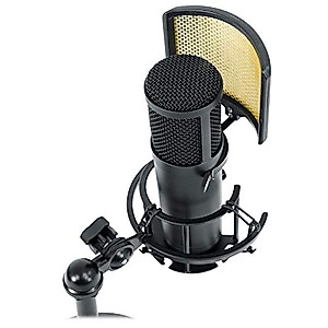 Rockville Solo-Cast Pro 24 bit 192Khz USB Computer Microphone PC Zoom Mic+Stand Bundle iSTAND 85 Dual Desktop Boom Arm Stand