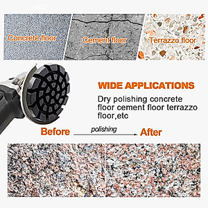 Diamond Concrete Polishing Pads - BRSCHNITT 6pcs 4 inch Grit#30 Resin Bond Renew Pads Beton Floor Renew Reparing Disk