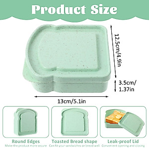 Piriuuo 2 Pcs Sandwich Containers Toast Shape Sandwich Box Sandwich Containers for Lunch Boxes Reusable Food Storage Sandwich Container with Lid, Microwave & Dishwasher Safe