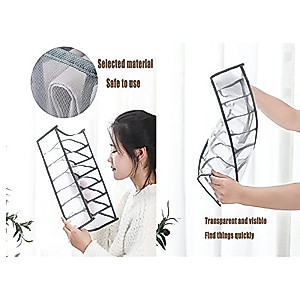 4Packs Wardrobe Clothes Organizer, Washable Drawer organizer Clothes, Folded Clothes Storage Organizer for Bedroom Dorm Room (4Packs:2Jeans+2Socks, Gray)