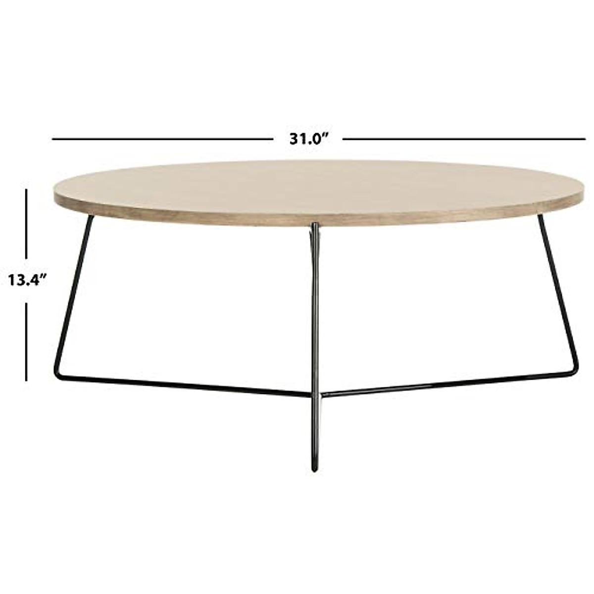 Safavieh Home Collection Mae Modern Light Brown Round Coffee Table