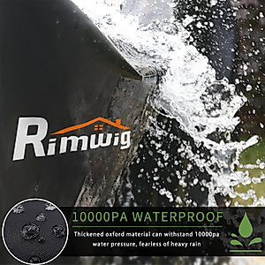 Rimwig Patio Chair Covers 2 Pack Waterproof, Black Outdoor Furniture Covers, Heavy Duty Wicker Garden Chair Cover 32" W x 37" D x 36" H