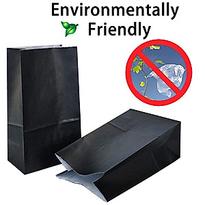 KEYYOOMY Small Bright Color Paper Bags Black Party Goody Bags Party Favor Bags Paper Lunch Bags (Black, 50 CT, 3.5 X 2.4 X 7.1 In)