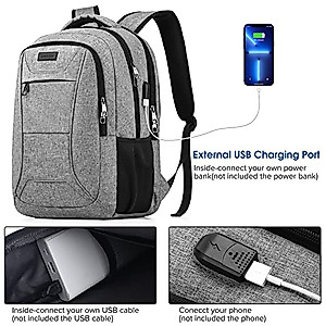 BIKROD Backpack for Men, School Backpack for Teen Water Resistant Back Pack with USB Charging Port, Adult Business Anti Theft Durable Work Computer Bag Gifts Fits 17.3 Inch Laptop
