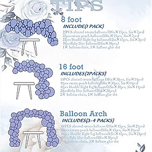 Blue Balloon Garland Arch Kit, SCMDOTI Double Stuffed Pastel Baby Blue Nude Cream Brown Balloon Garland for Teddy Bear Baby Shower Decorations,Gender Reveal and Birthday Party Decoration for boy girls