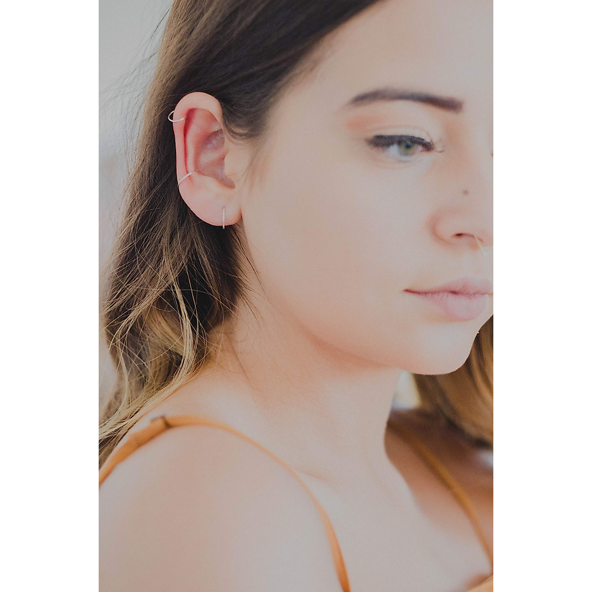 Gold Ear Cuff, 18G Ear Cuff Earrings for Women, Mens Ear Cuffs for Non Pierced Ears, Non Piercing Jewelry (14k Gold-filled, smooth)