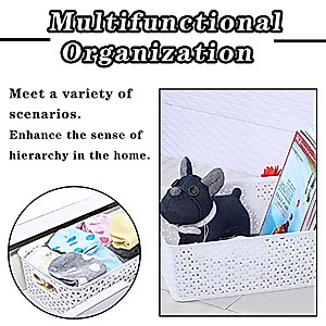 2 Pack Plastic Basket,White Plastic Storage Basket,Pantry Storage Bins,Mini Laundry Basket,Small Plastic Storage Bins for Kitchen,Bathroom Organizing