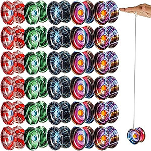 Lenwen Alloy Metal Yo Yo Responsive Yoyo Colorful Trick Yoyo Responsive Ball for Beginners, Adults Players, 5 Styles (20)