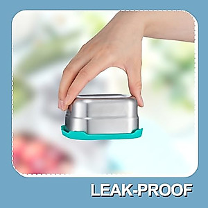 Maxcheck 6 Pcs Stainless Steel Snack Containers Food Storage Container with Silicone Lid Easy Open Stainless Steel Lunch Box Leak Proof Metal Bento Containers (Pastel Color,8oz)