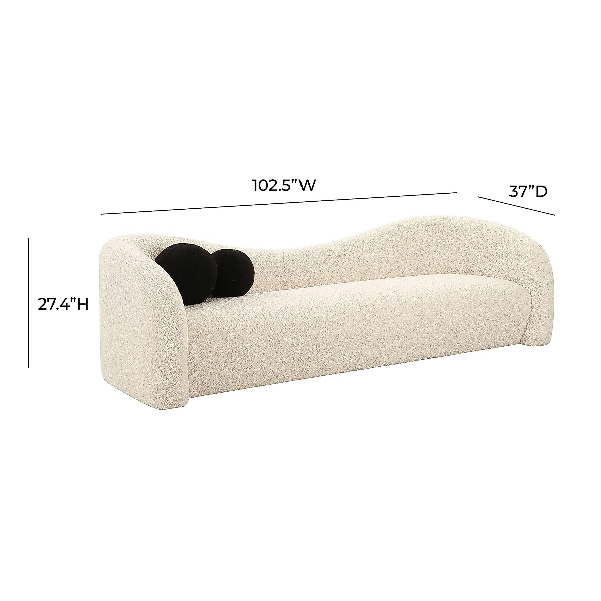 Leonie Beige Faux Shearling Sofa