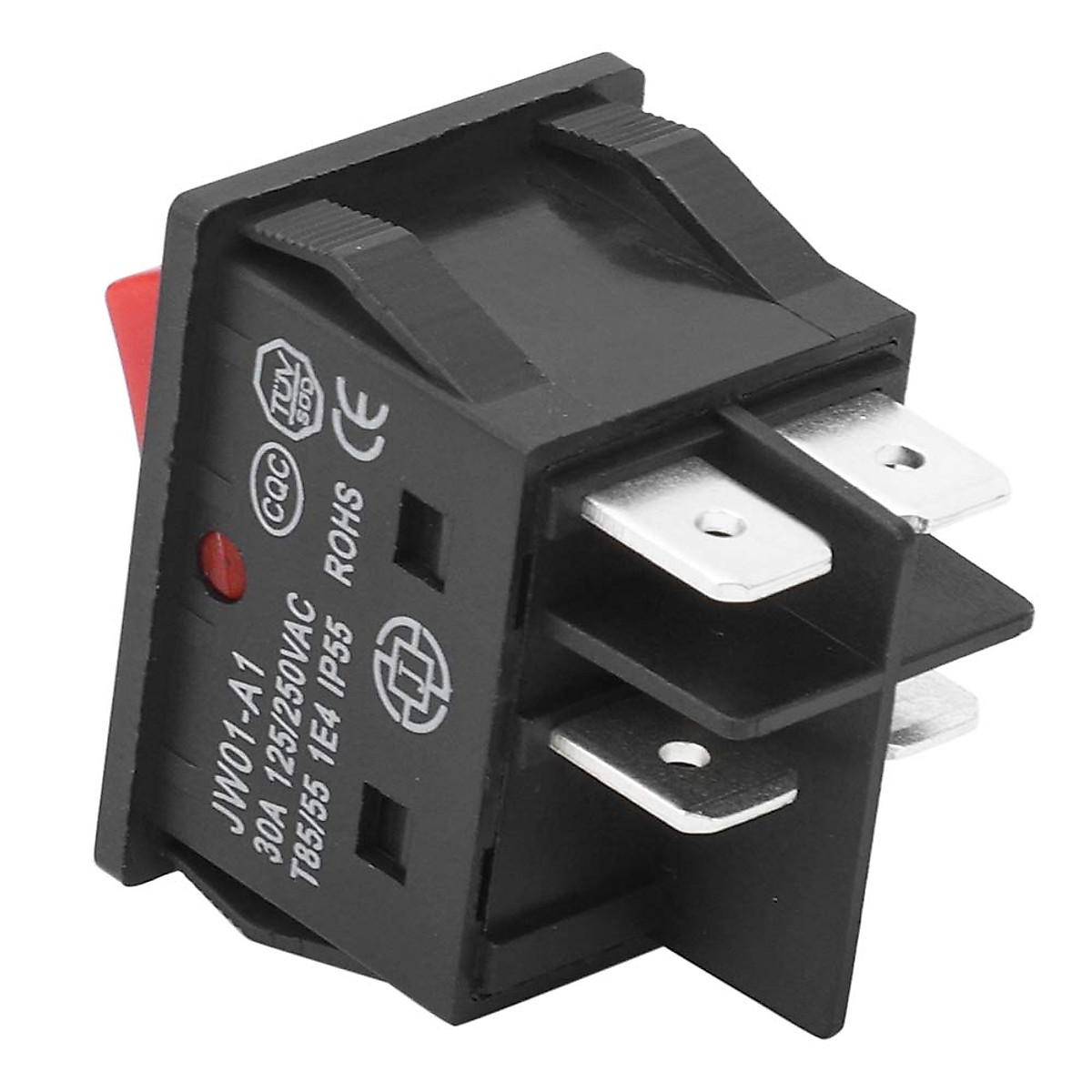 ON Off Rocker Switch, 120V AC/250V AC30A Welder Welding Machine 4-Pin 2 Position Boat Type Toggle Switch(1PCS)