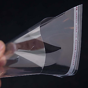 Square Clear Resealable Cello Cellophane Bags 7x7'' 200Pcs Self-Sealing OPP Bags Adhesive Seal Fresh Plastic Cello Bags for Bakery Candle Soap Cookie 10 Sizes to Choose from